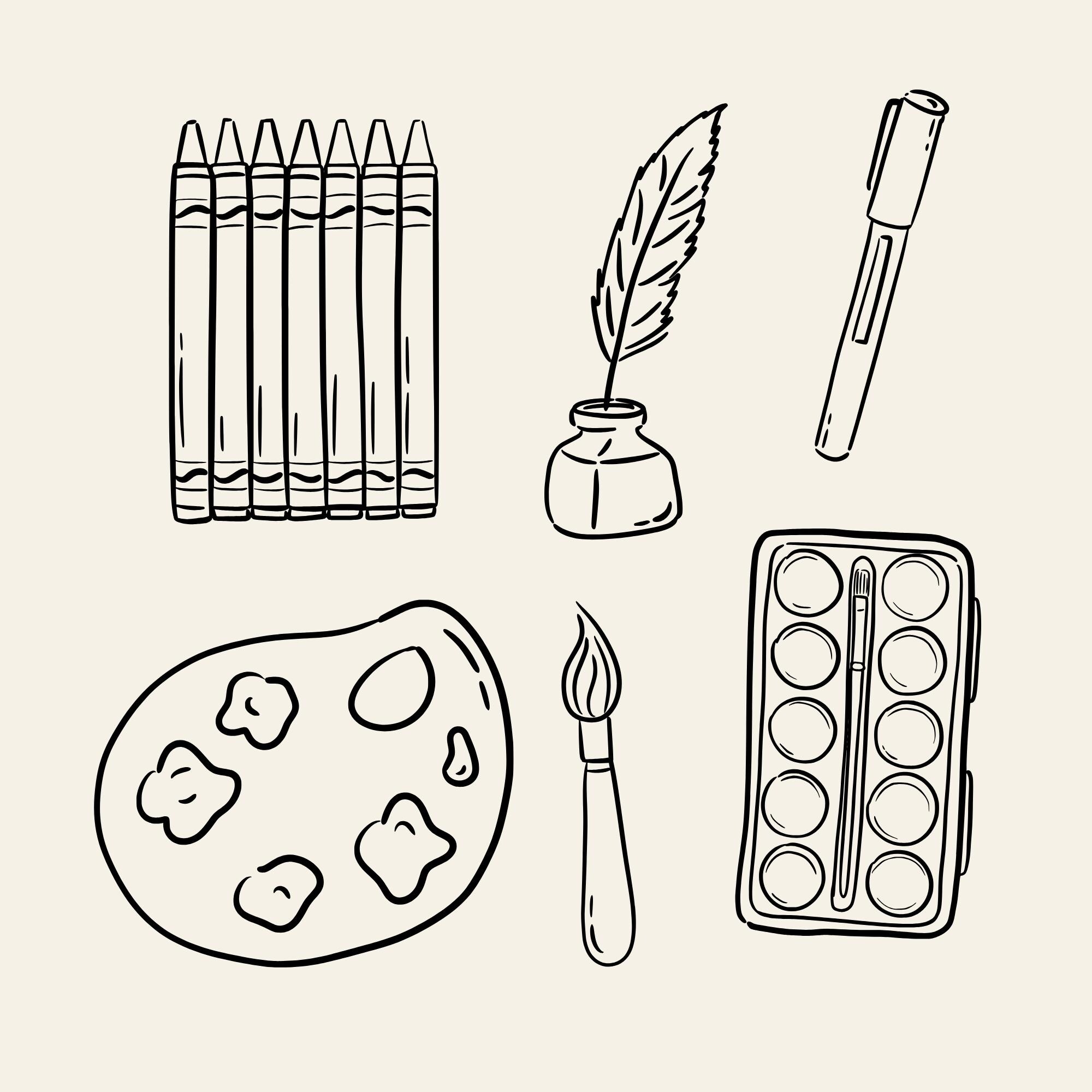 Hand Drawn School Clipart Set | Back to School Illustrations | PNG SVG ...