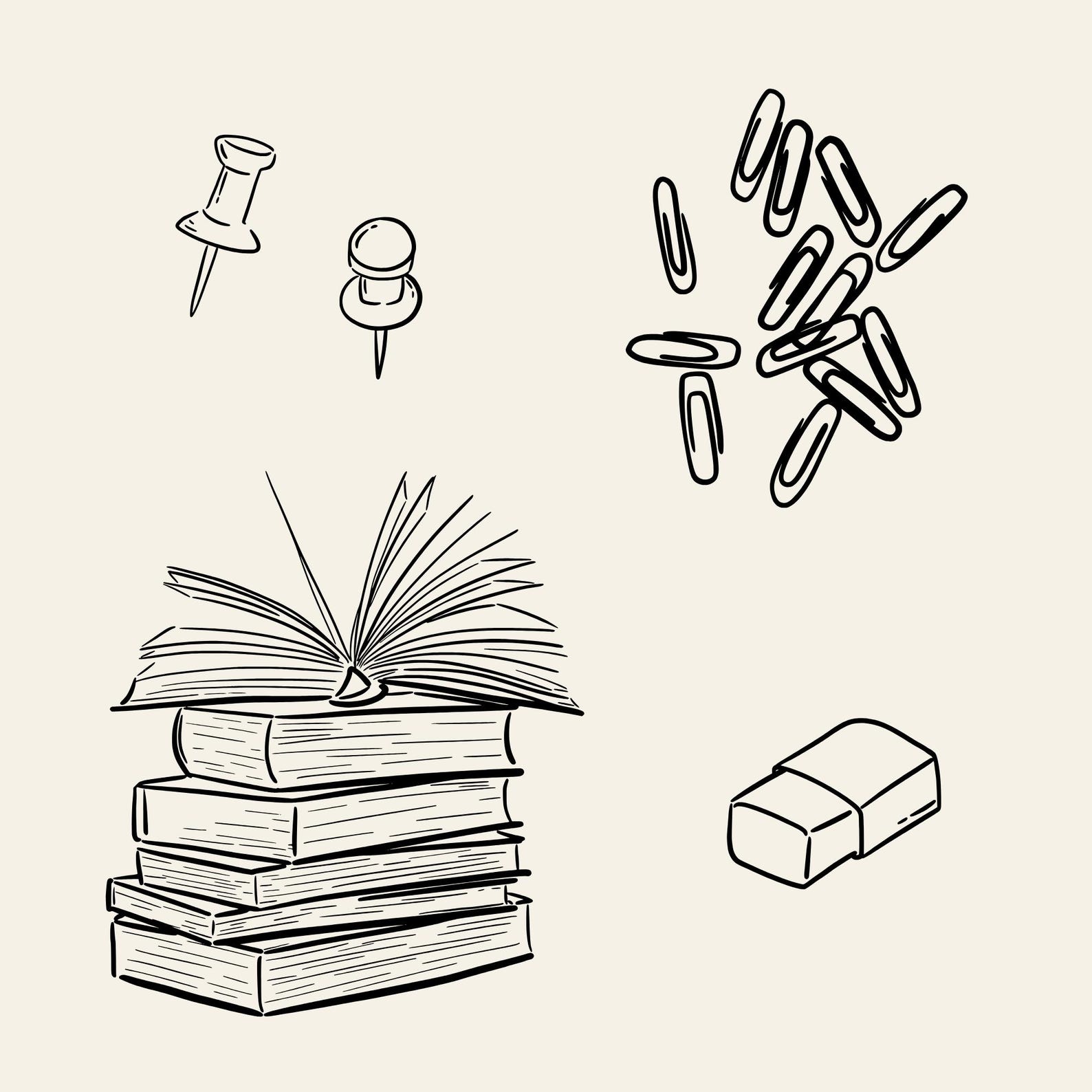 Hand Drawn School Clipart Set | Back to School Illustrations | PNG SVG ...