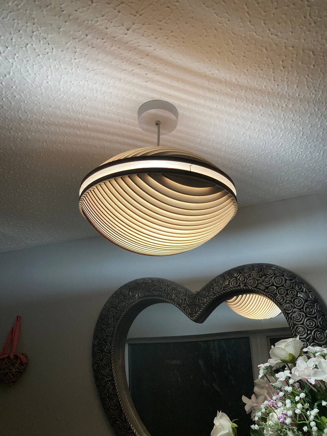 Wooden Floating Lamp Shade, Lampshade, Decorative Slatted Light ...