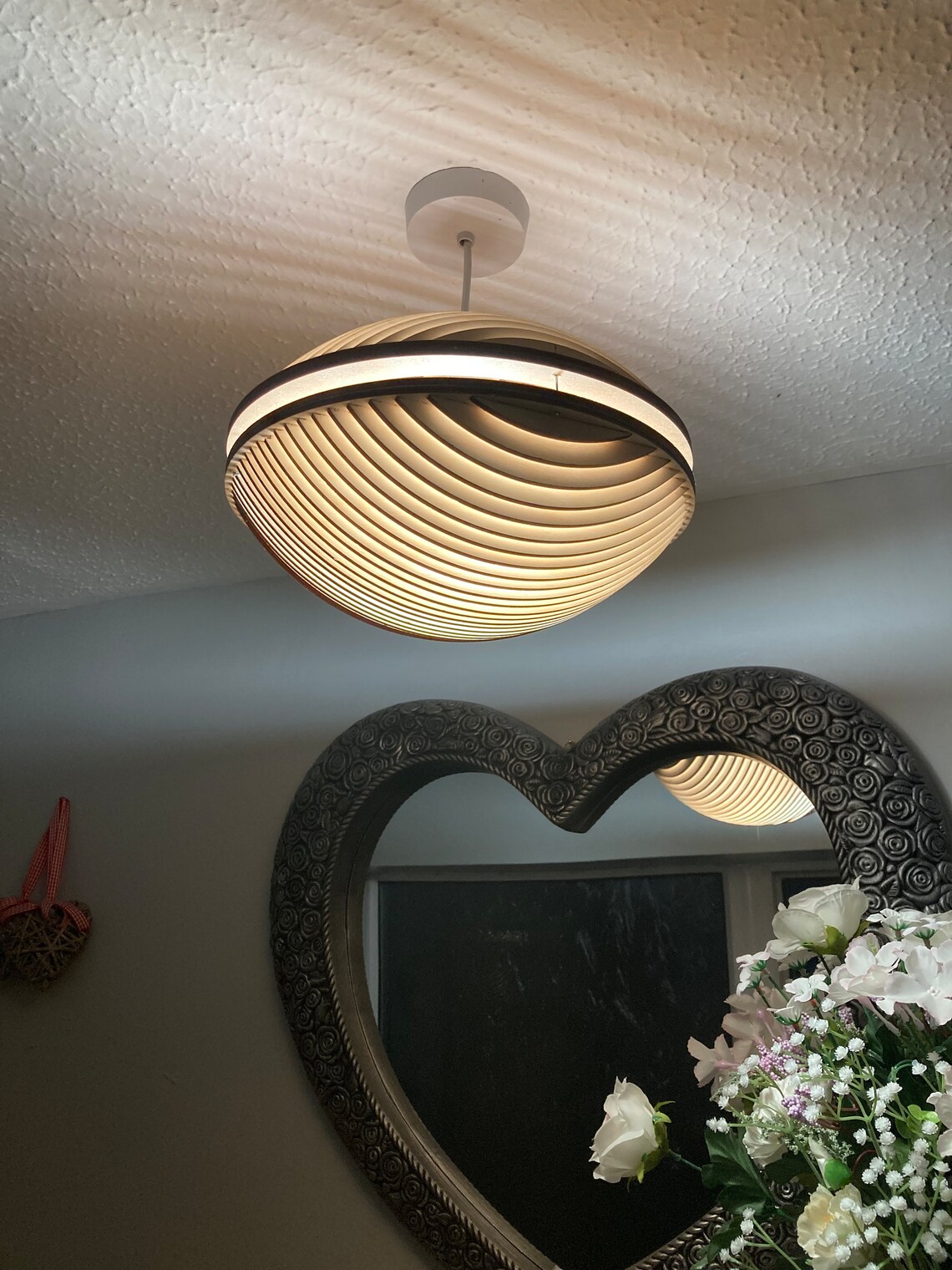 Wooden Floating Lamp Shade, Lampshade, Decorative Slatted Light ...