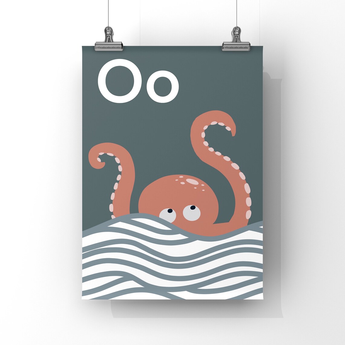 Oo Octopus Alphabet Print - Etsy