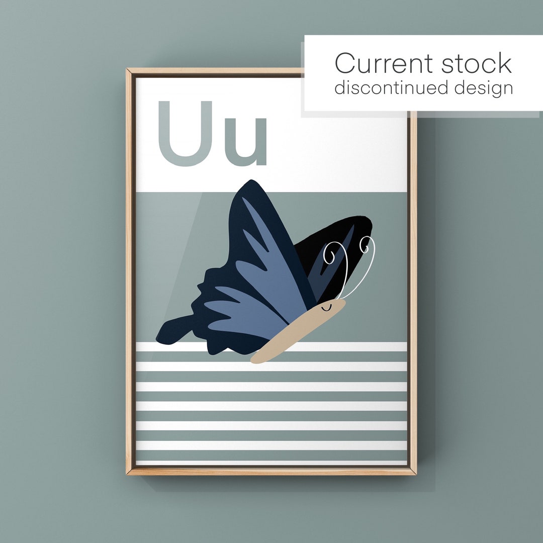 Uu Ulysses Butterfly Alphabet Print - Etsy