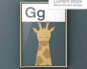 Giraffe Boy Alphabet Print ABC Illustration - Etsy