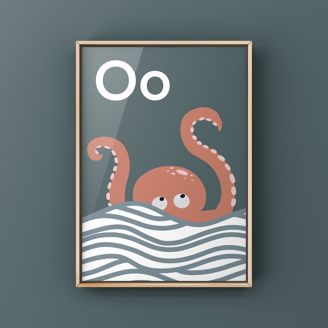 Oo Octopus Alphabet Print - Etsy
