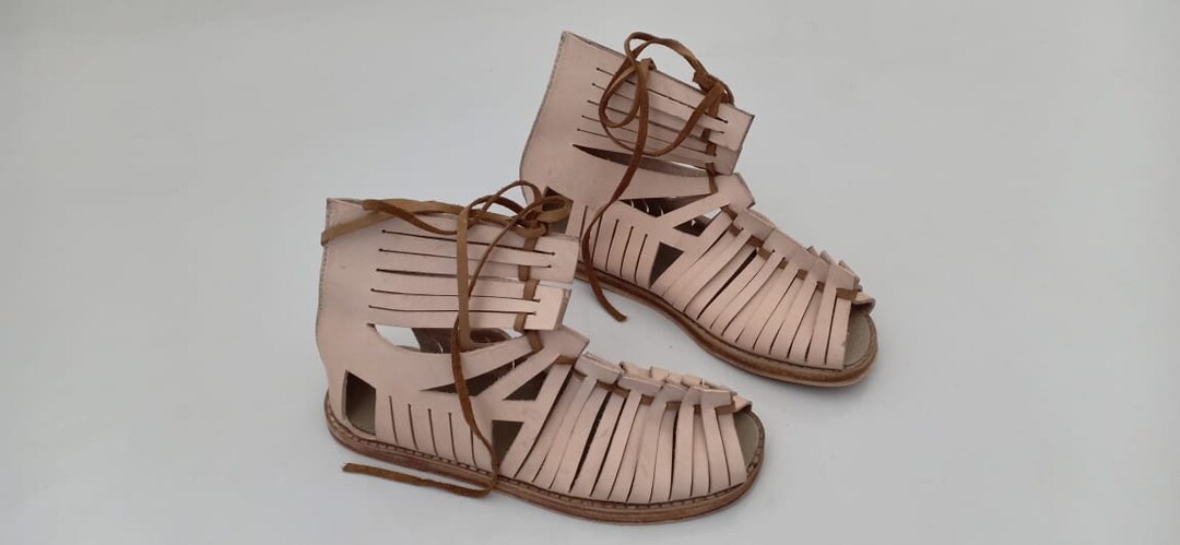 Handmade Leather Caligae Sandals: Lace-up Roman Footwear - Etsy