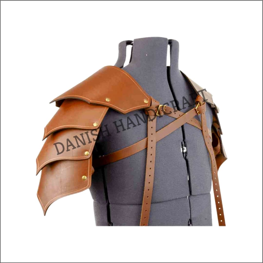 Handmade Leather Shoulder Guards Pair Brown Leather Shoulder - Etsy