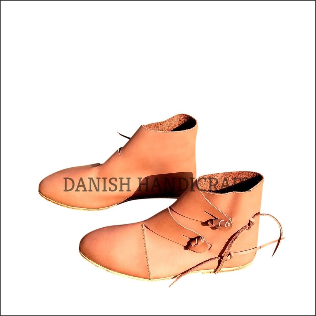 Handmade Medieval Leather Toggle Boot Pair Brown Color Leather - Etsy