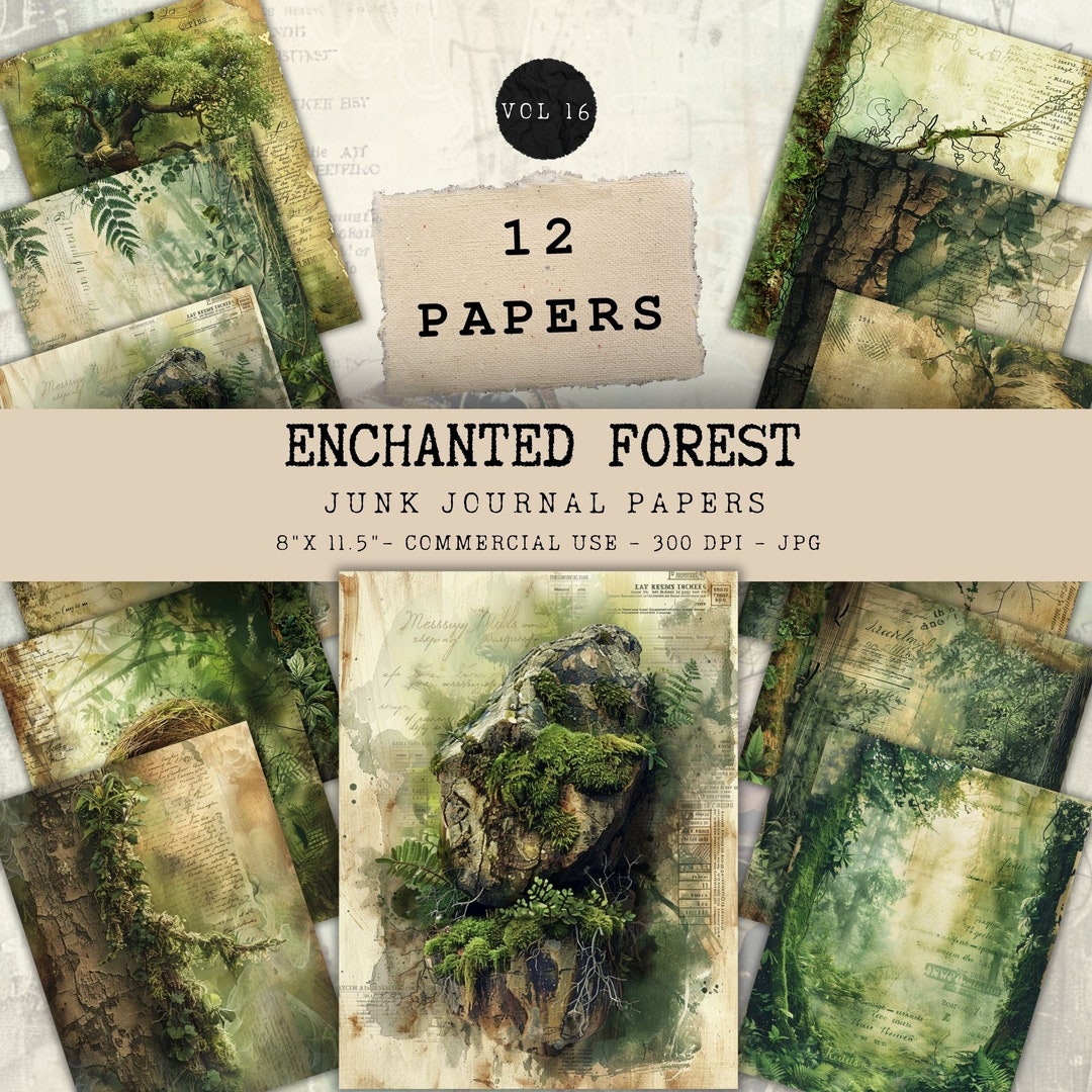 Fairy Forest Enchanted Papers Junk Journal Nature - 12 X Single ...