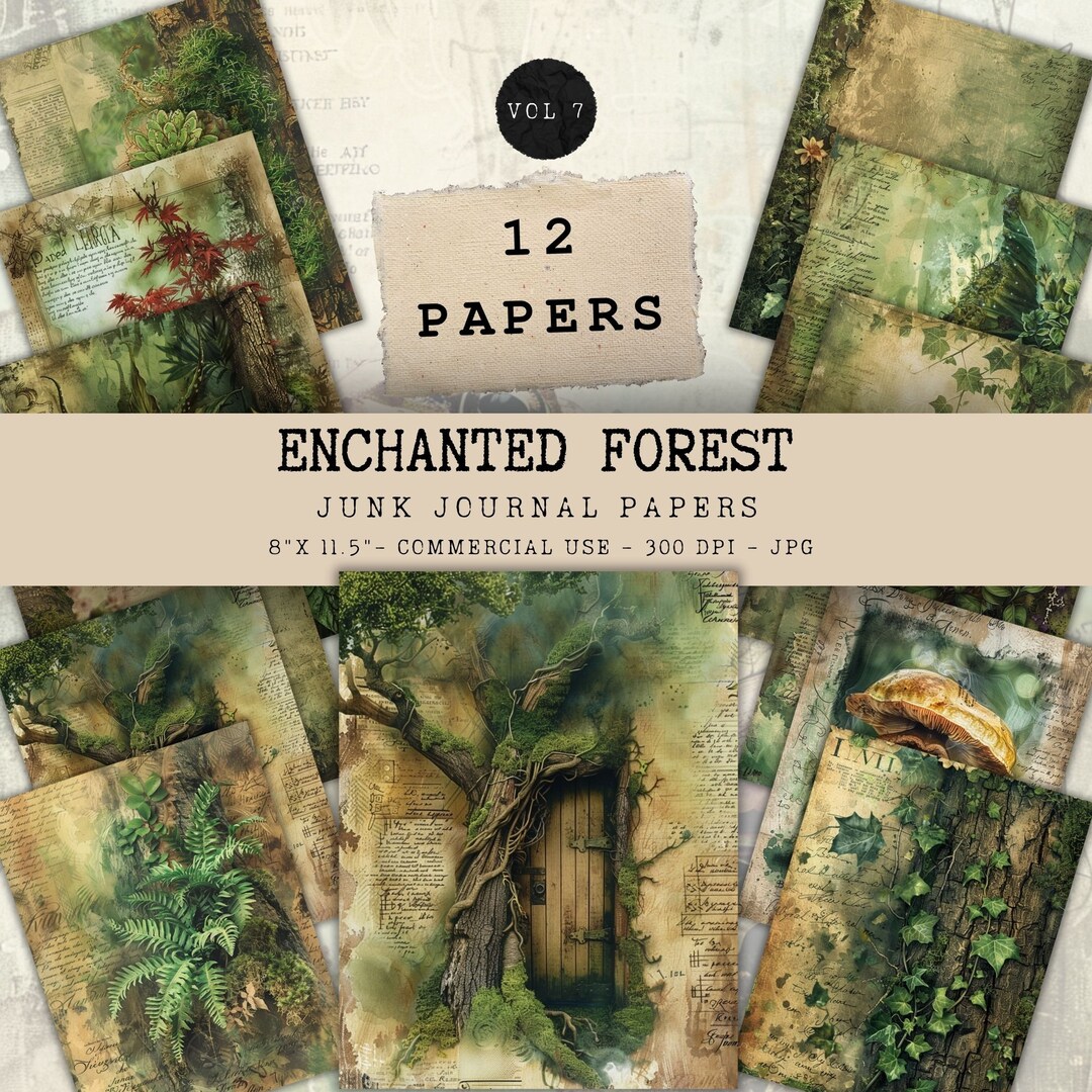 Enchanted Forest Animals and Plants Junk Journal Printable Paper ...