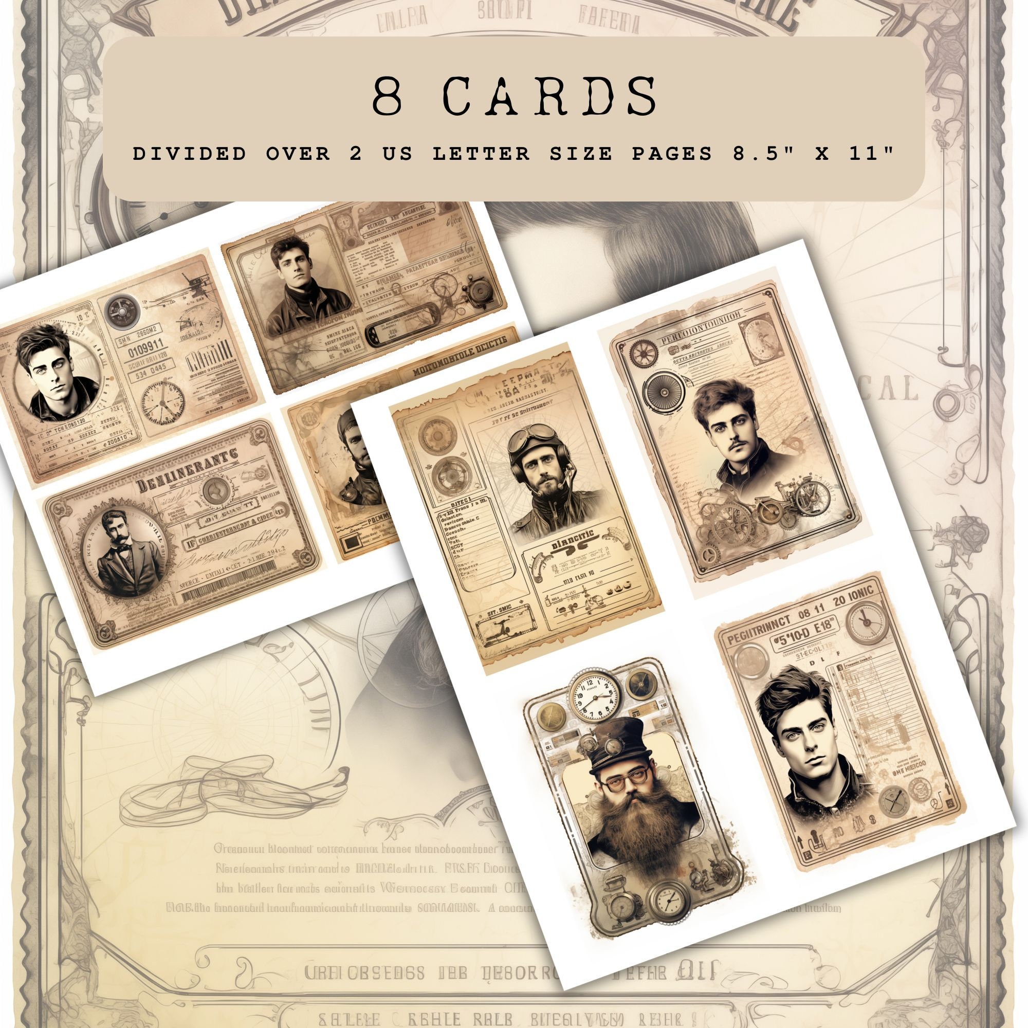 Vintage Driver License Cards Junk Journal 8 Pieces Ephemera - Antique ...