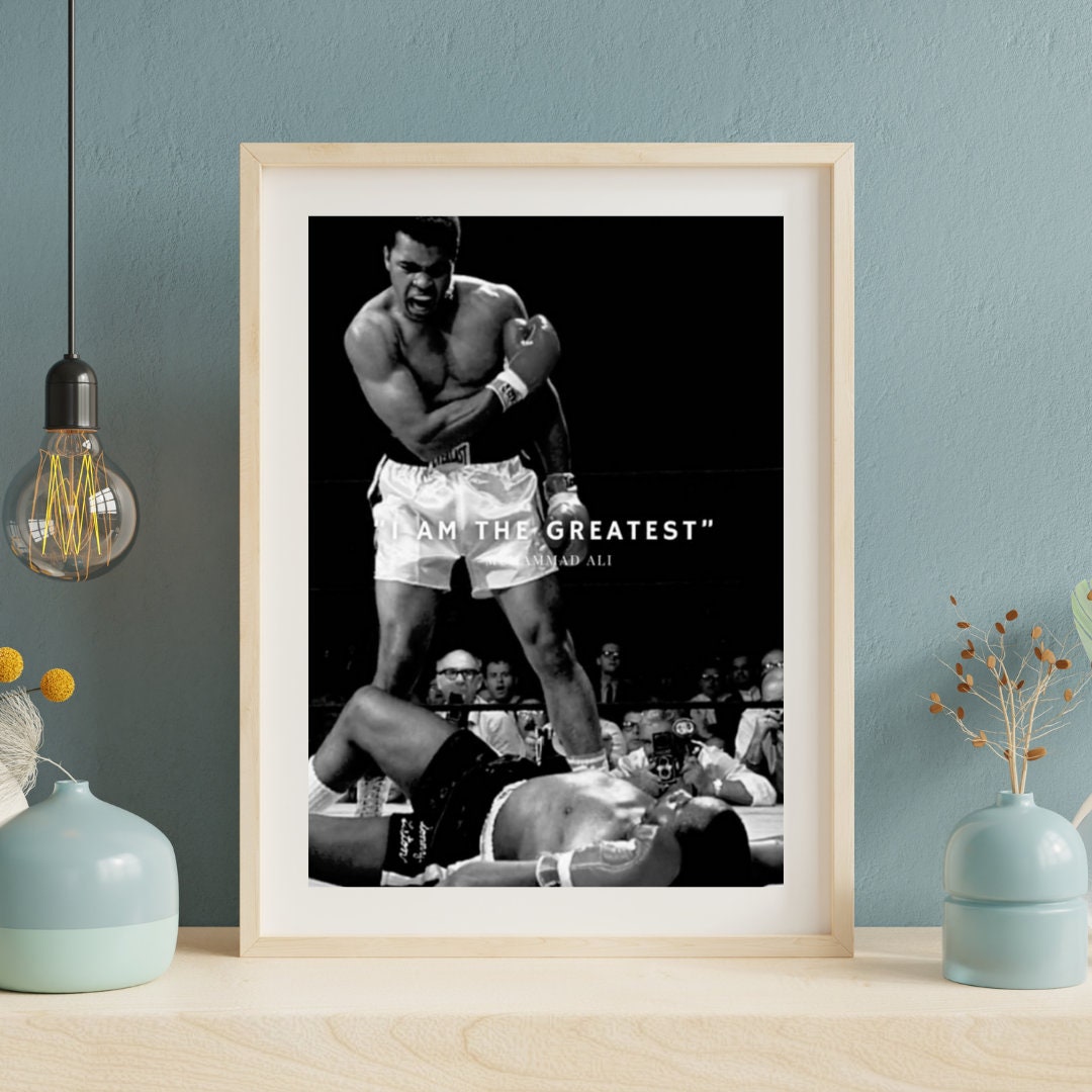 Iconic Muhammad Ali Knockout Quote – Black & White Wall Art Print - Etsy