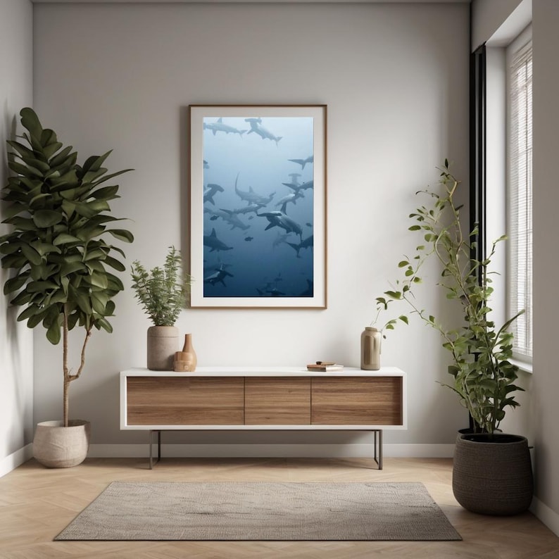 Hammerhead Shark Ocean Printable Wall Art - Etsy