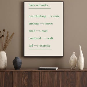 Daily Reminder Motivational Wall Art - Minimalist Self-care Print - Etsy