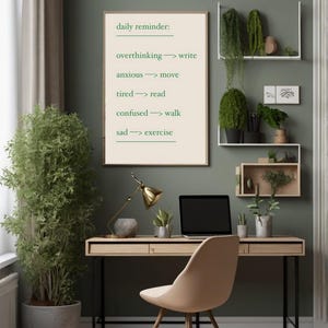 Daily Reminder Motivational Wall Art - Minimalist Self-care Print - Etsy