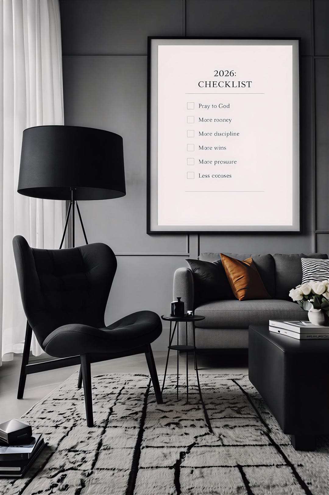 2026 Checklist Minimalist Wall Art Beige Aesthetic Motivational Print ...