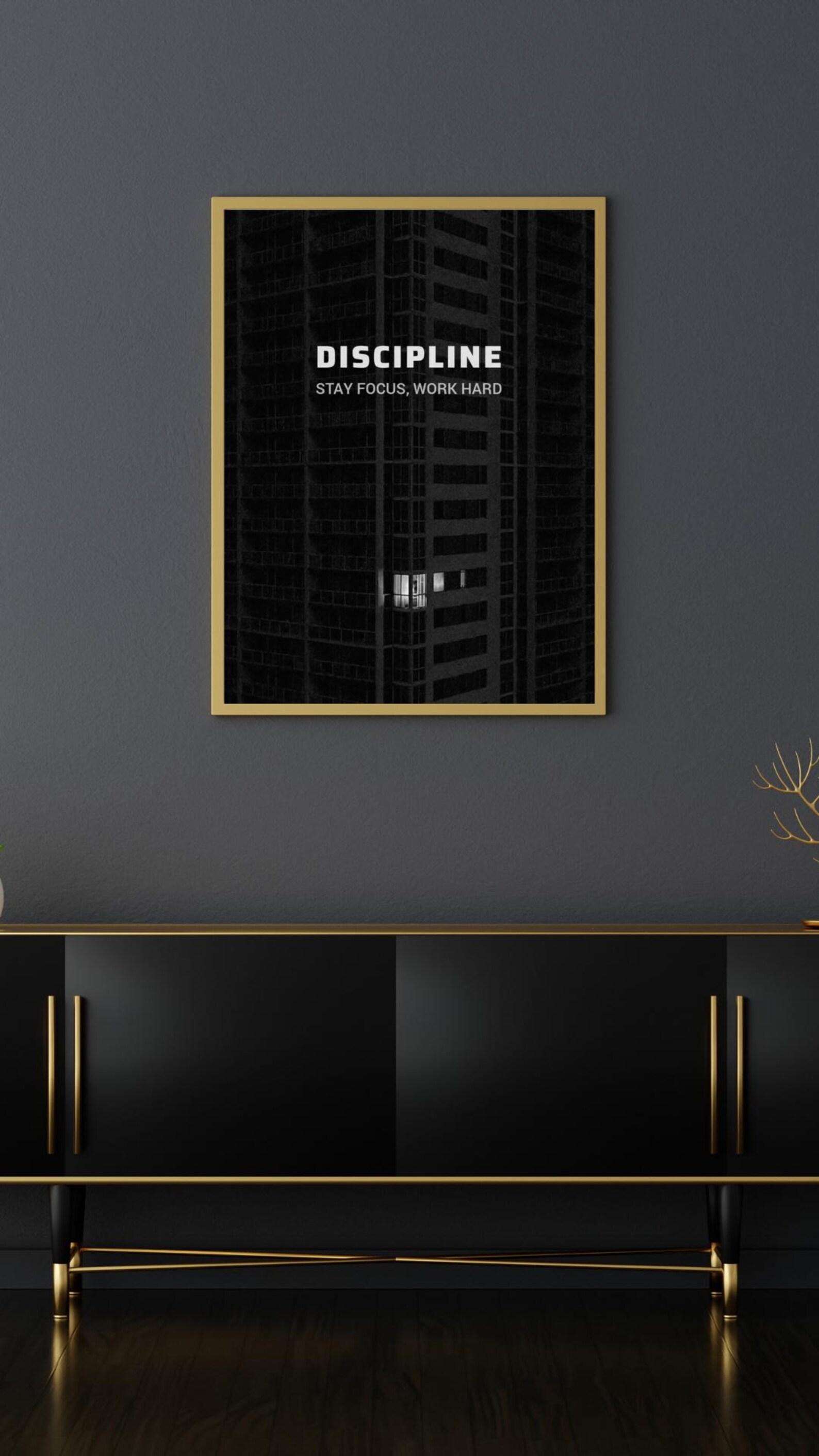 Discipline Motivational Wall Art Focus & Work Hard Print - Etsy