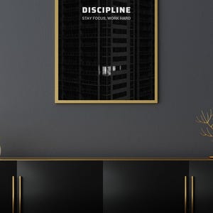 Discipline Motivational Wall Art Focus & Work Hard Print - Etsy