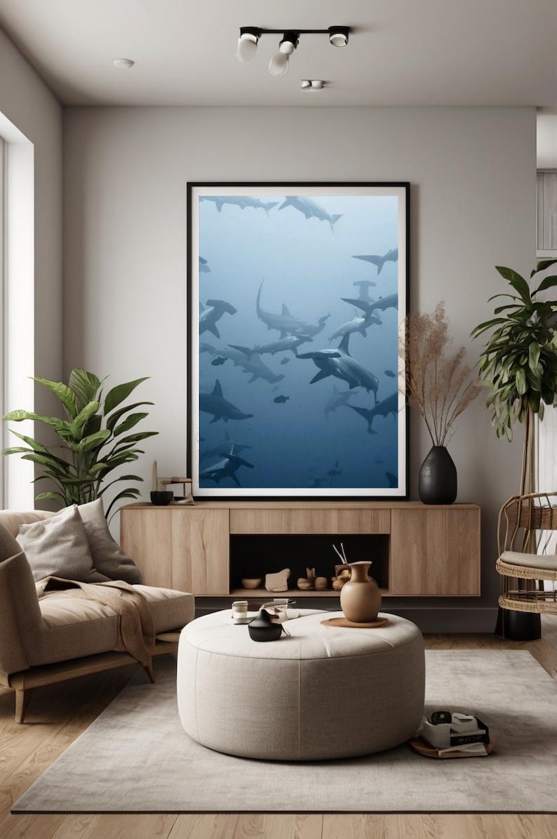 Hammerhead Shark Ocean Printable Wall Art - Etsy