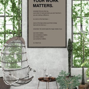 Your Work Matters Motivational Wall Art Print - Etsy
