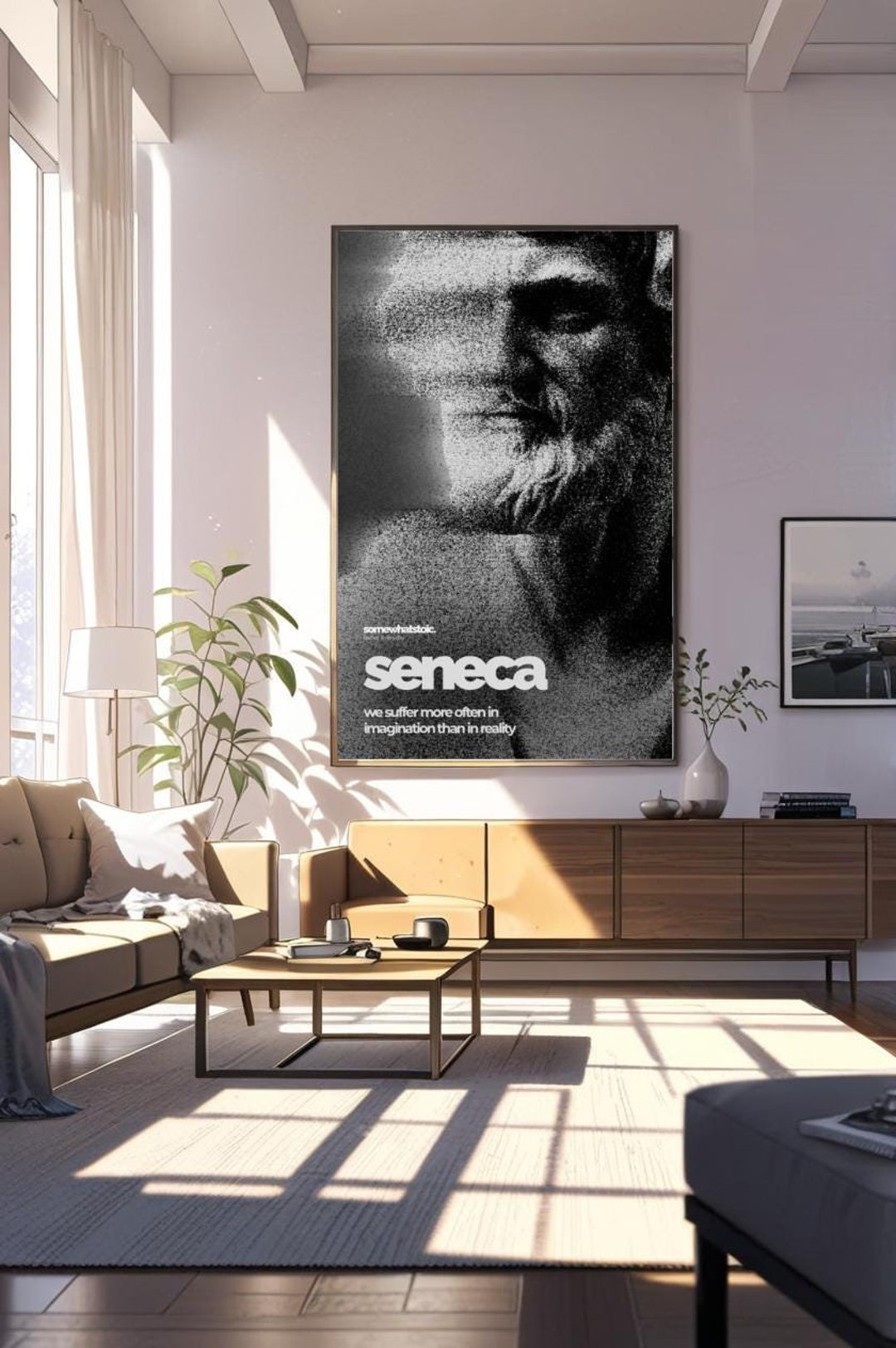 Seneca Quote Black & White Art Print - Etsy