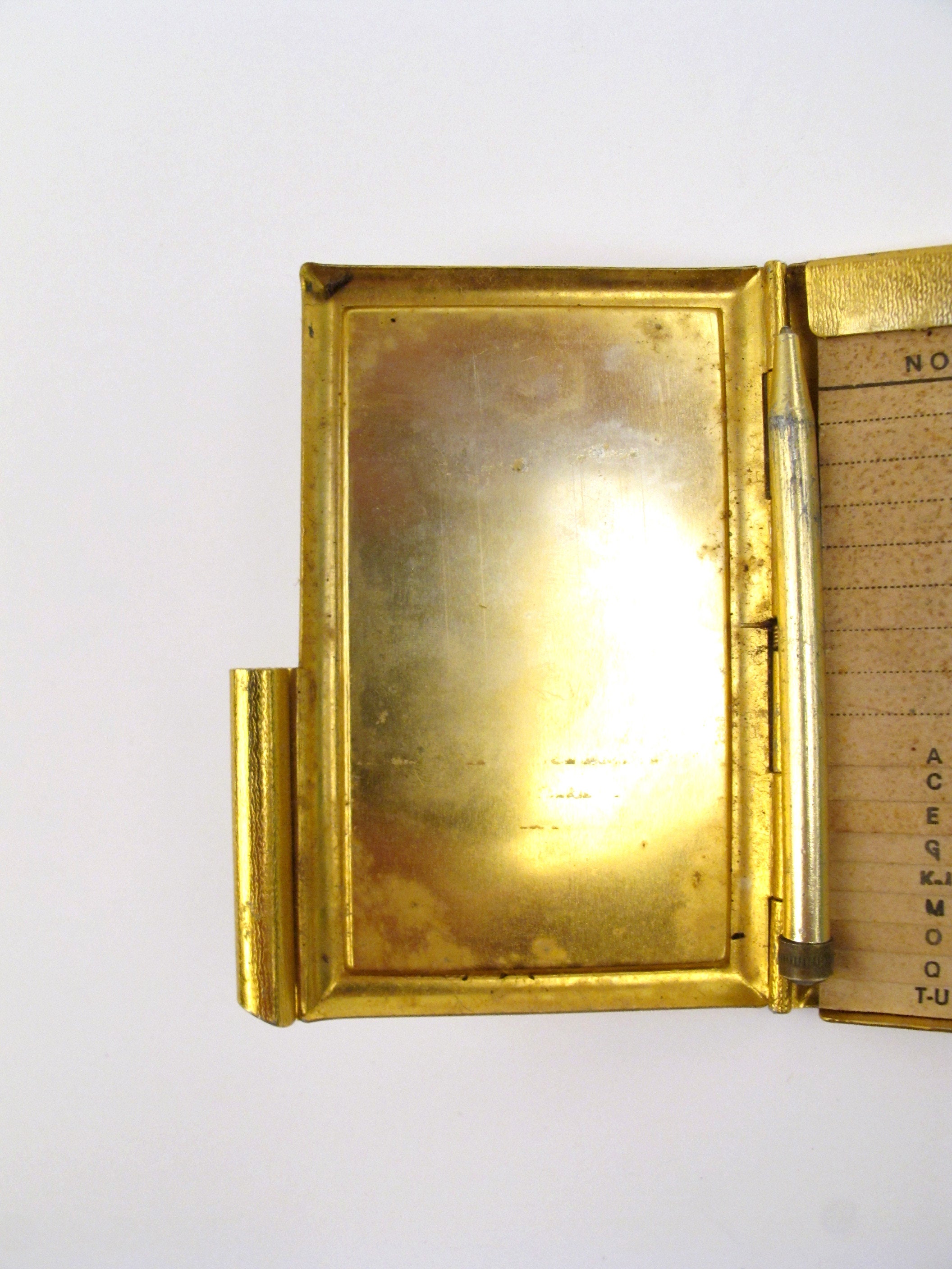 Vintage Antique Notebook Book Journal Metal Case Phone Numbers in ...