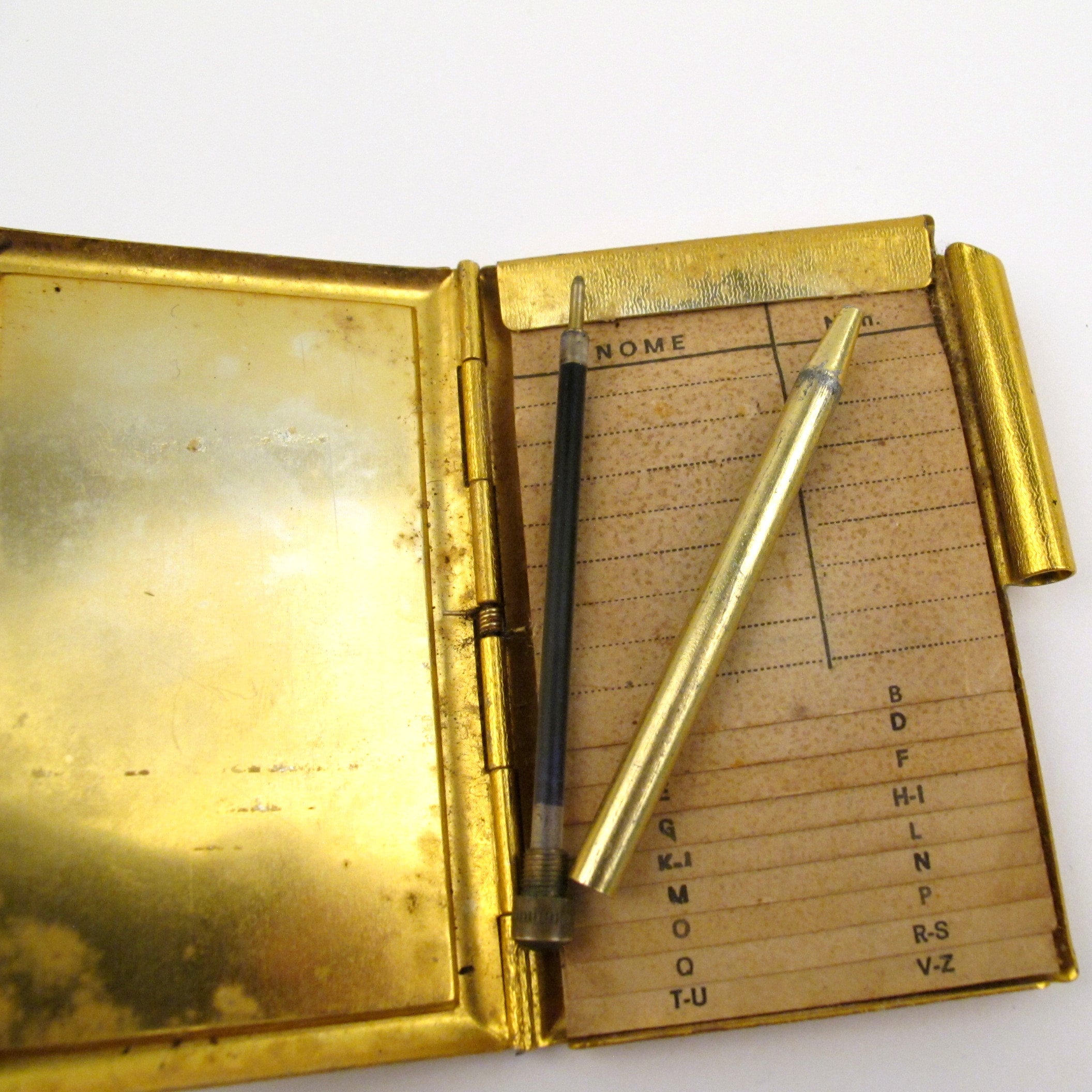 Vintage Antique Notebook Book Journal Metal Case Phone Numbers in ...