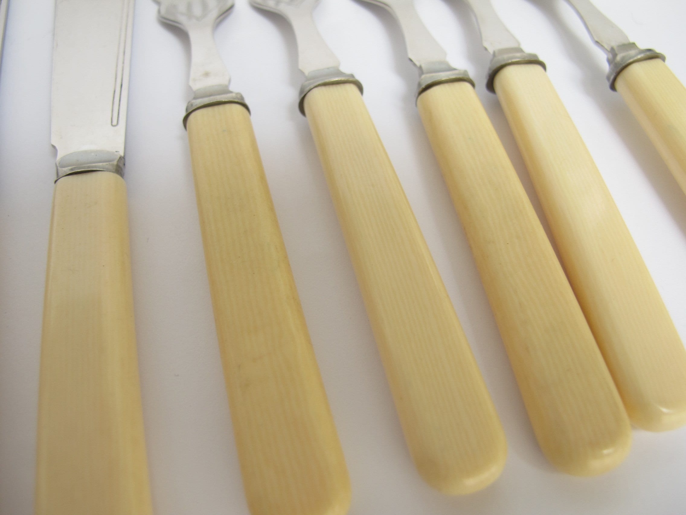 Firth Staybrite 1950s Vintage Set of 5 Pairs Knives and Forks Engraved ...