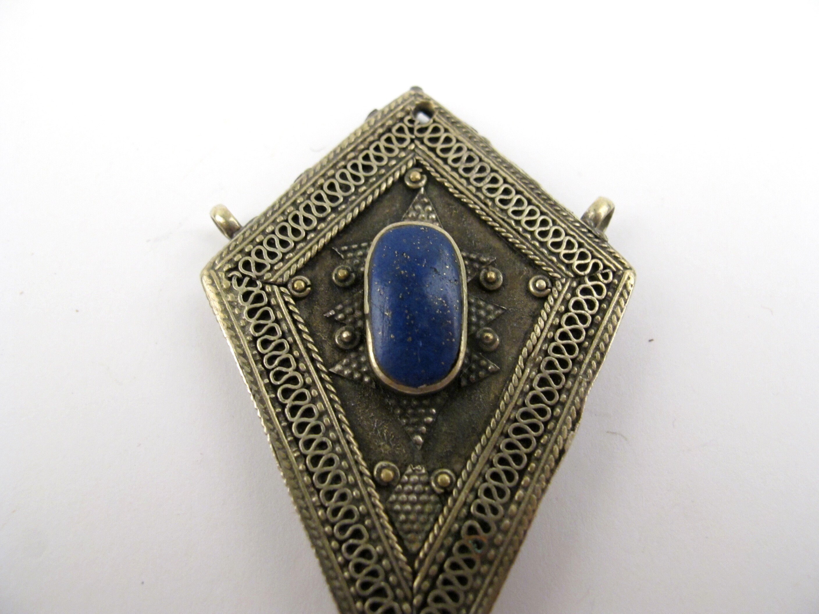 Lapis Lazuli Antique Vintage Pendant High Grade Real Old Semiprecious ...