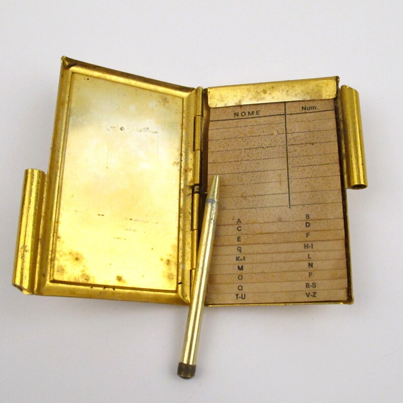 Buy Vintage Antique Notebook Book Journal Metal Case Phone Numbers in ...