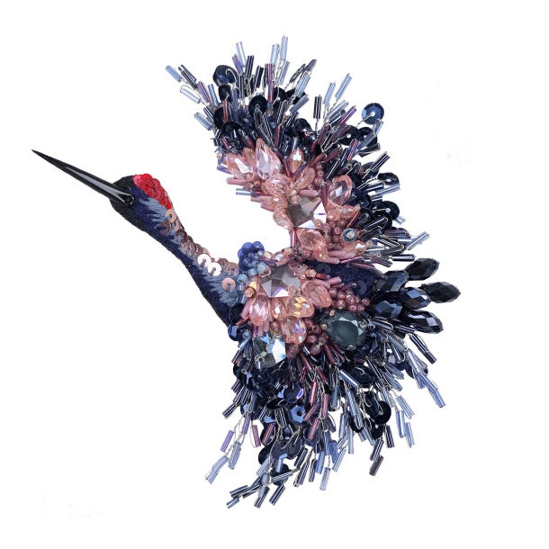 Crane Brooch - Etsy