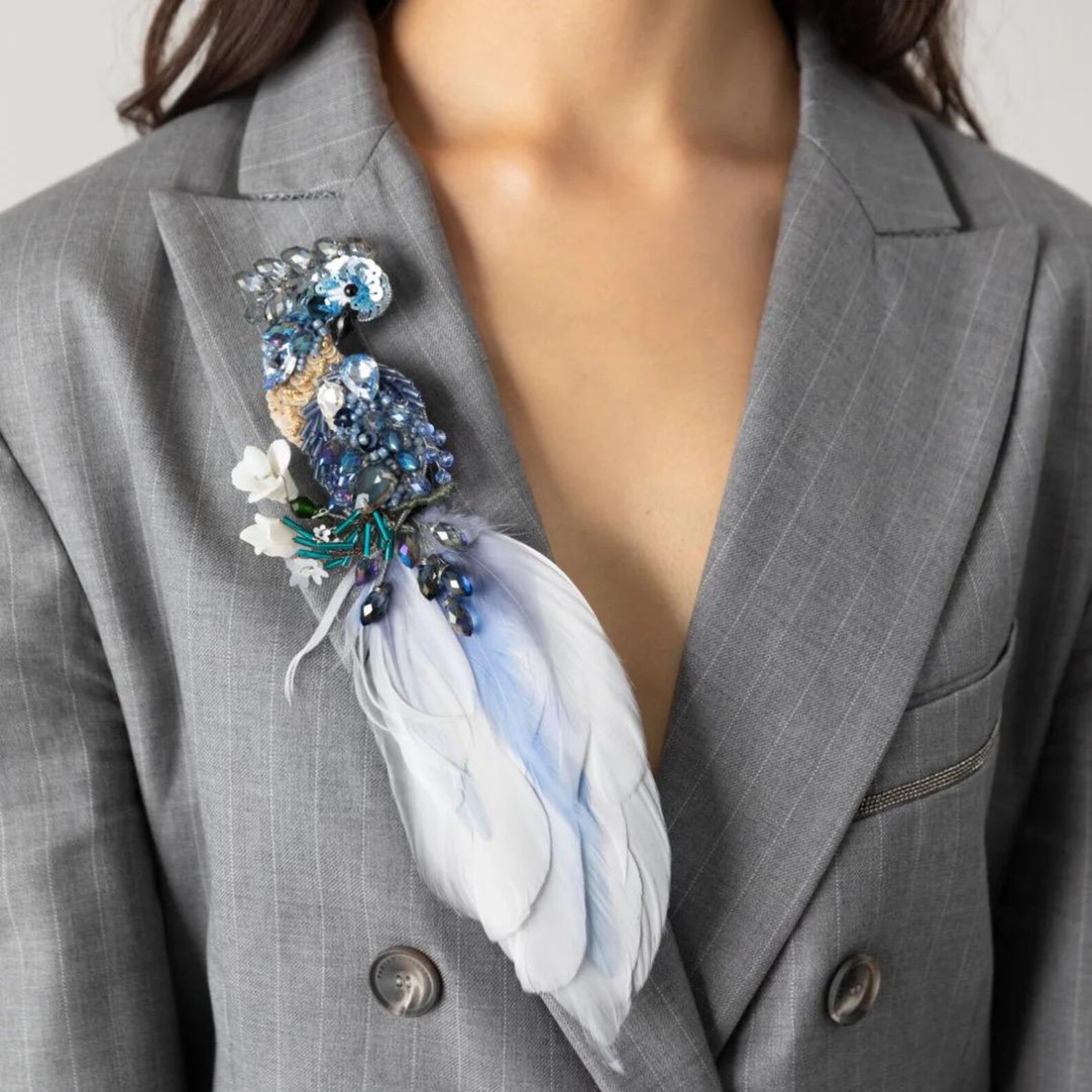 Peacock Brooch With Removable Tail - Etsy
