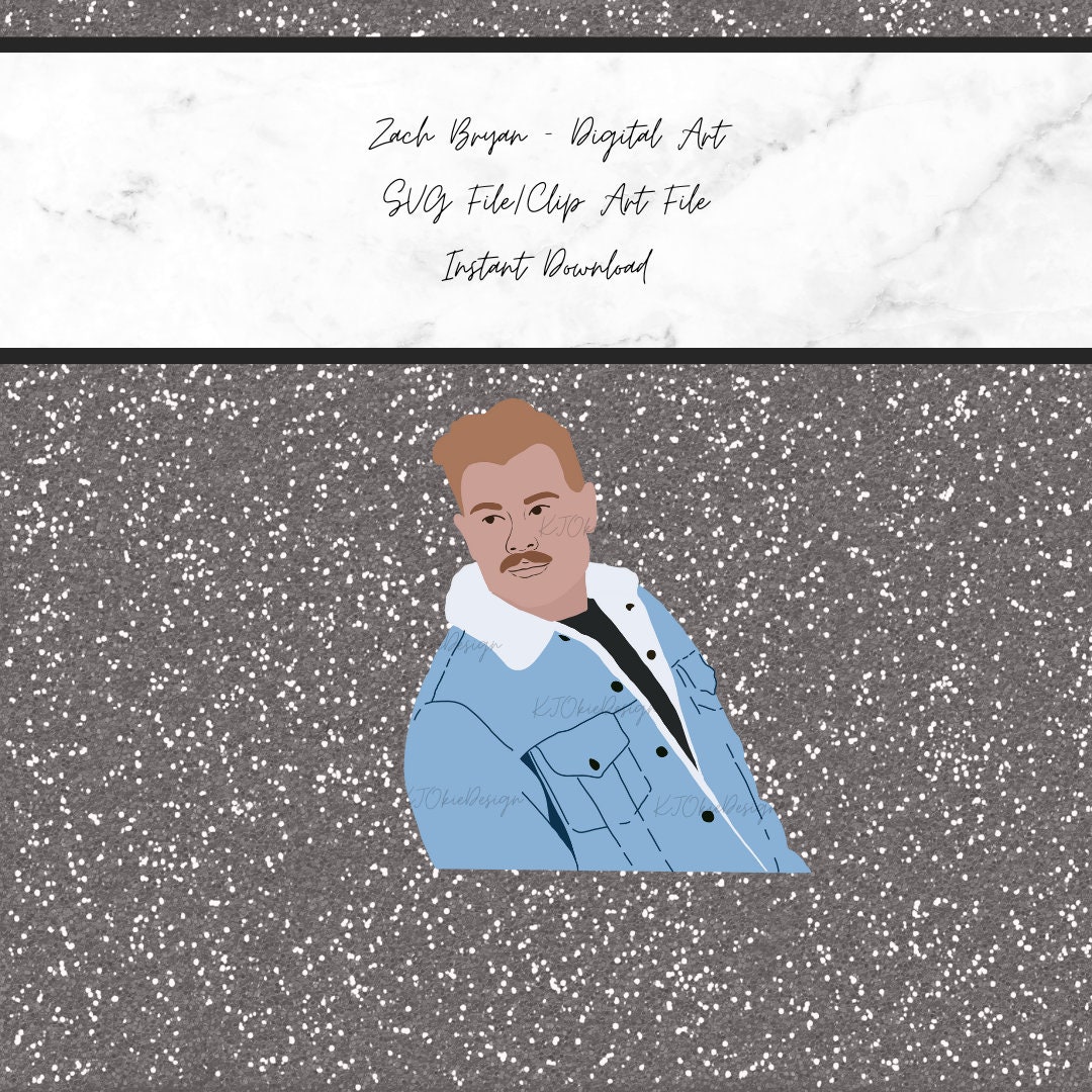 Zach Bryan Clip Art SVG File Instant Download - Etsy