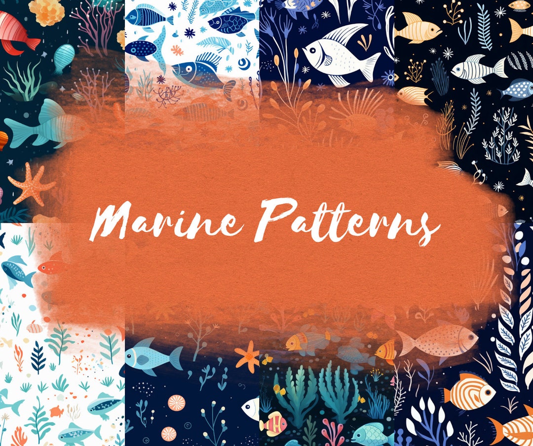 Sea Patterns | Marine Print | Ocean Pattern | Marine Life | Symmetry ...