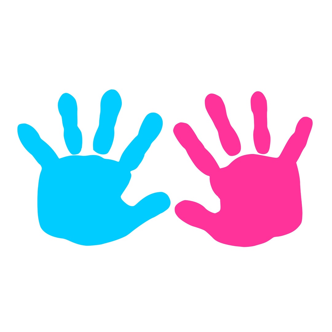Baby Hands, Blue and Pink Hands, PNG, Hand Prints PDF, Hands JPG, Hands ...