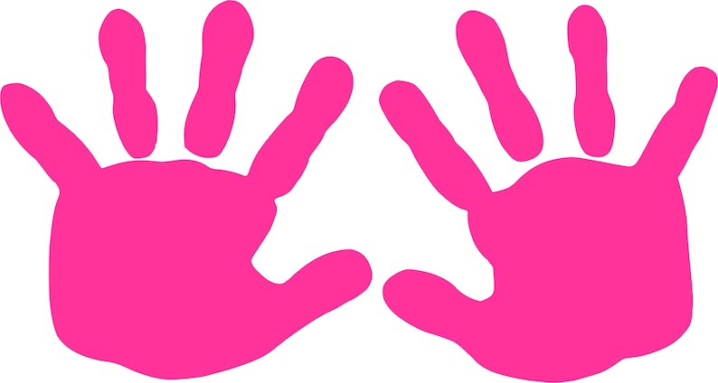 Pink Baby Handprints Clipart, DIY Cut Files (digital Download) - Etsy