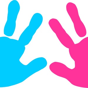 Baby Hands, Blue and Pink Hands, PNG, Hand Prints PDF, Hands JPG, Hands ...