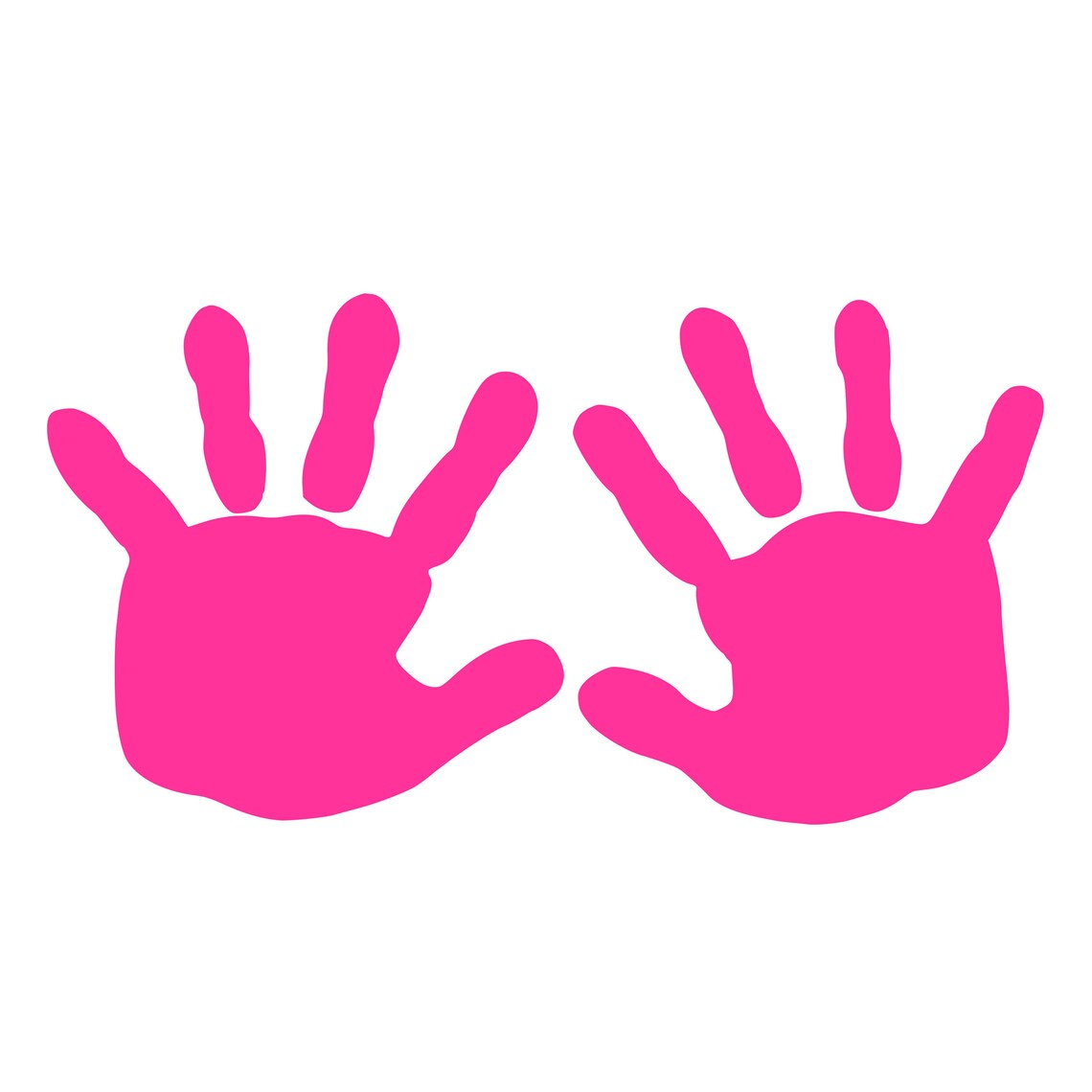 Pink Baby Handprints Clipart, DIY Cut Files (digital Download) - Etsy