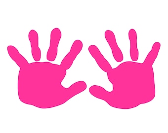 Baby Hands, Blue and Pink Hands, PNG, Hand Prints PDF, Hands JPG, Hands ...