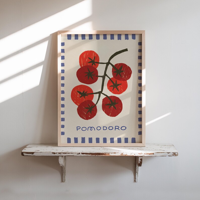 Tomato Print: Rustic Kitchen Wall Art - Etsy