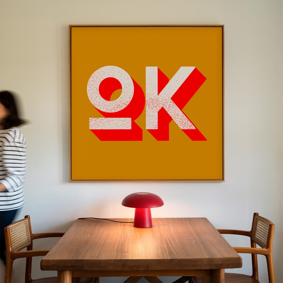 OK Typography Art Print, Color Block Trendy Wall Decor - Etsy UK