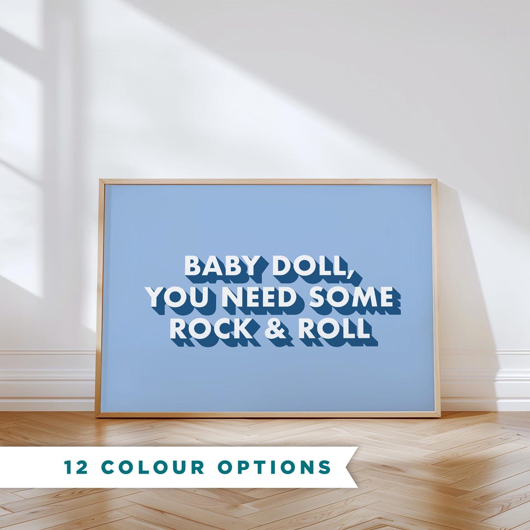 Impresión de letras de rock and roll, póster musical de moda - Etsy México