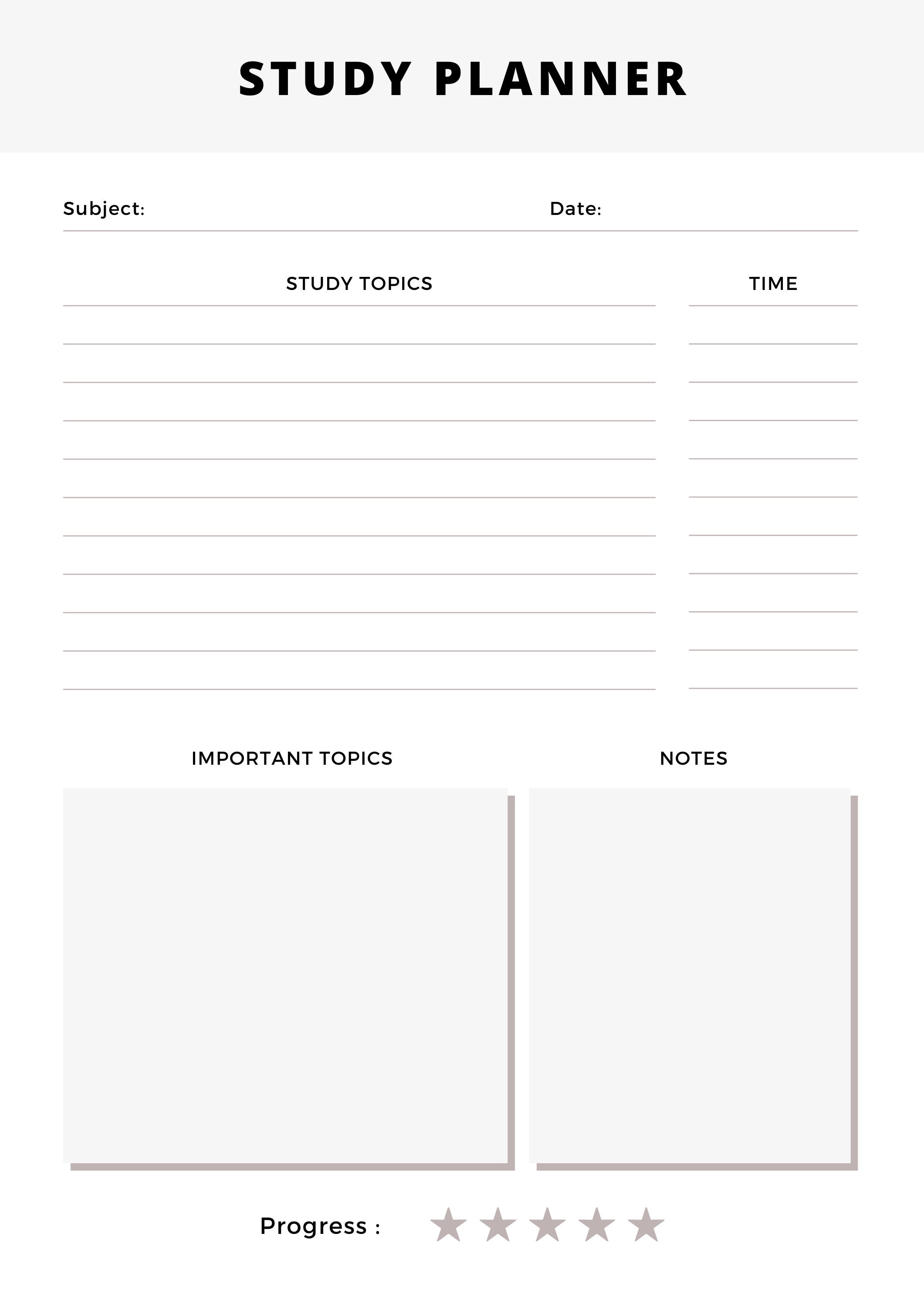 Printable Planner Printable Student Planner Bundle Study - Etsy