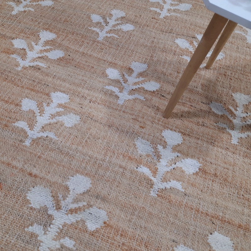 Jute Floral Rug - Etsy