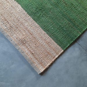 Handmade Natural With Green Hemp Jute Rugs Extra Large Jute Rugs Green ...
