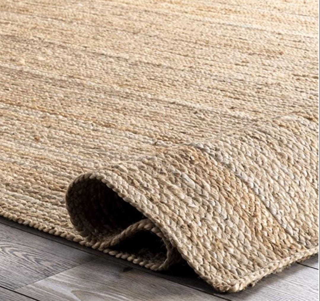 Hand Braided Jute Rug Bohemian Style, Natural Fiber Area Rug USE for ...