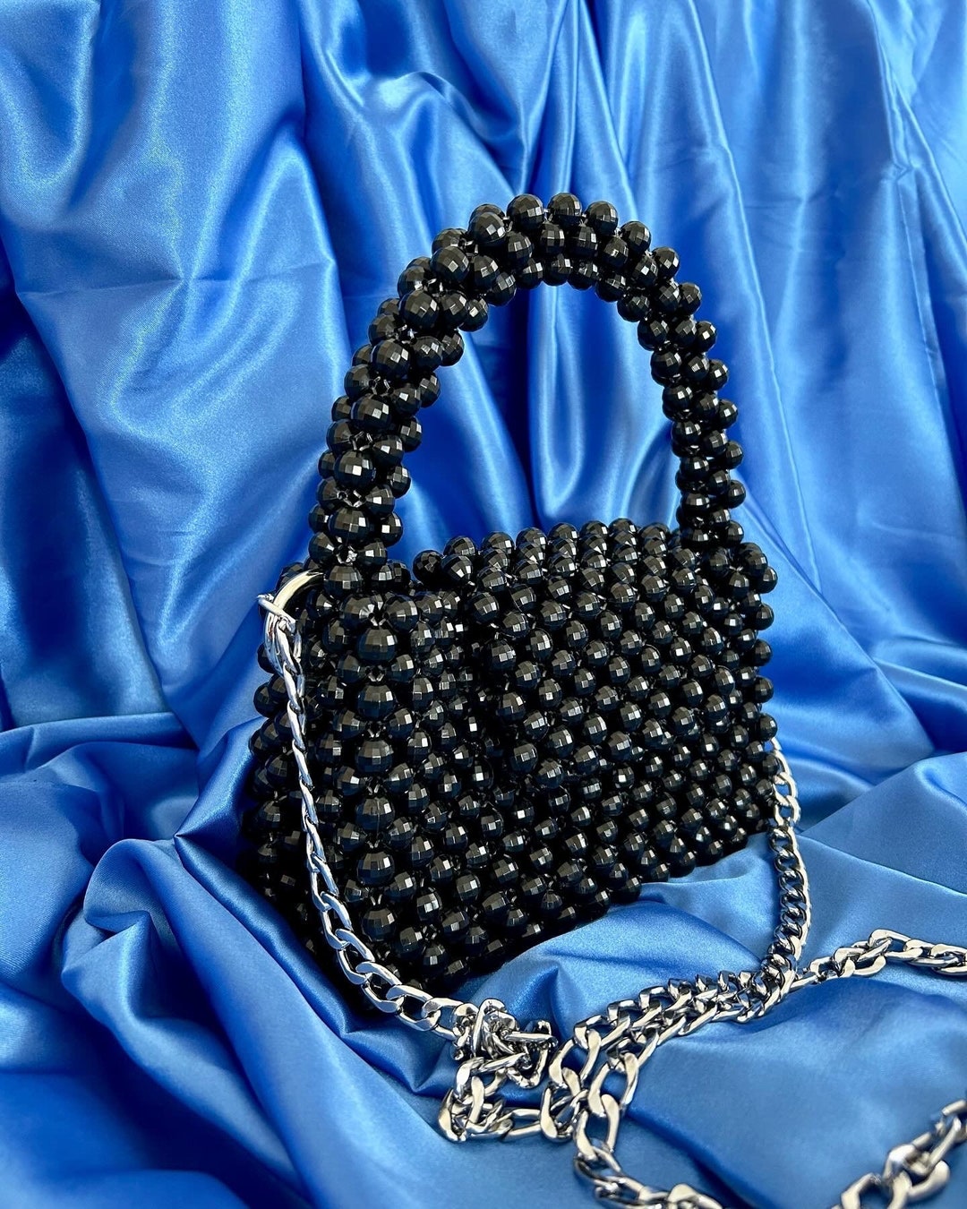 Crystal Bead Bag, Bead Shoulder Bag, Transparent Bead Bag, Acrylic Bead ...