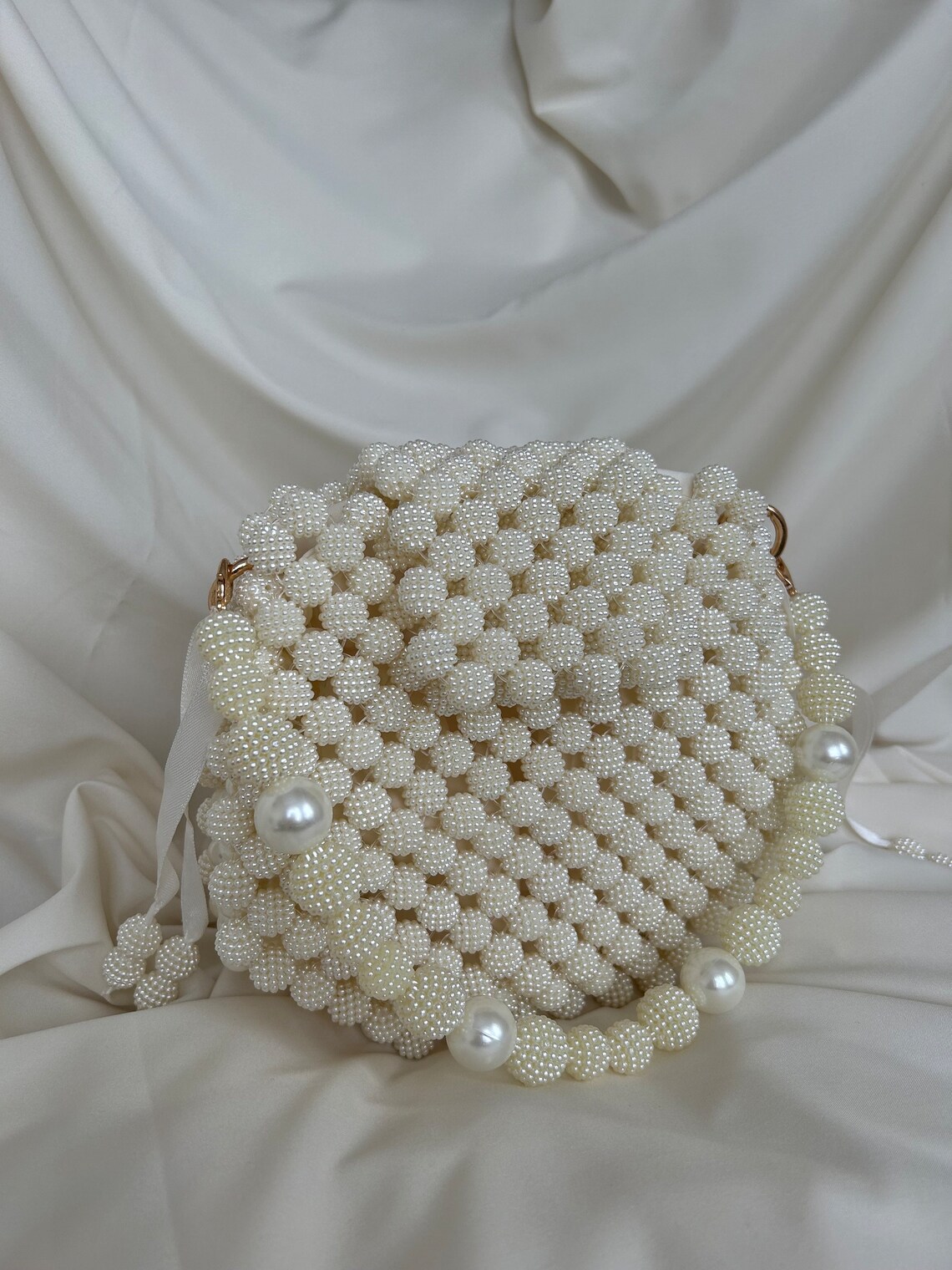 Pearl Beaded Bag, Pearl Clutch Bag, Evening Bag, Handmade Pearl Clutch ...