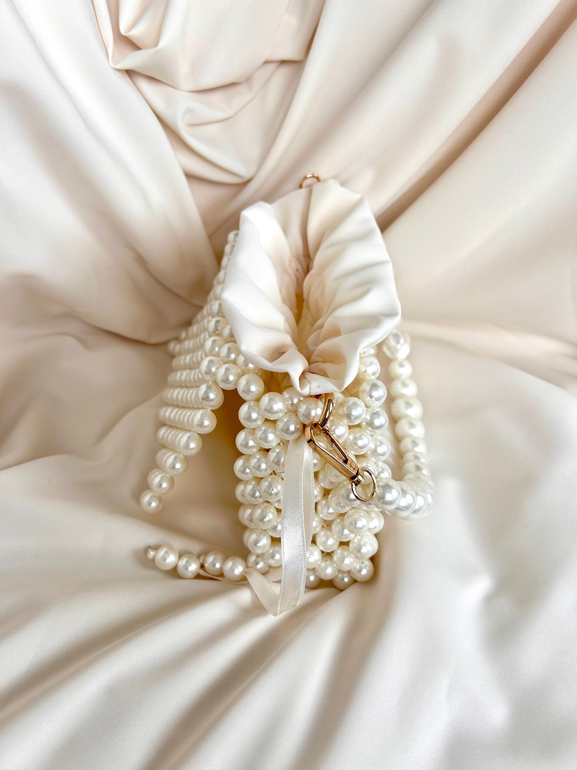 Pearl Beaded Bag, Pearl Clutch Bag, Evening Bag, Handmade Pearl Clutch ...