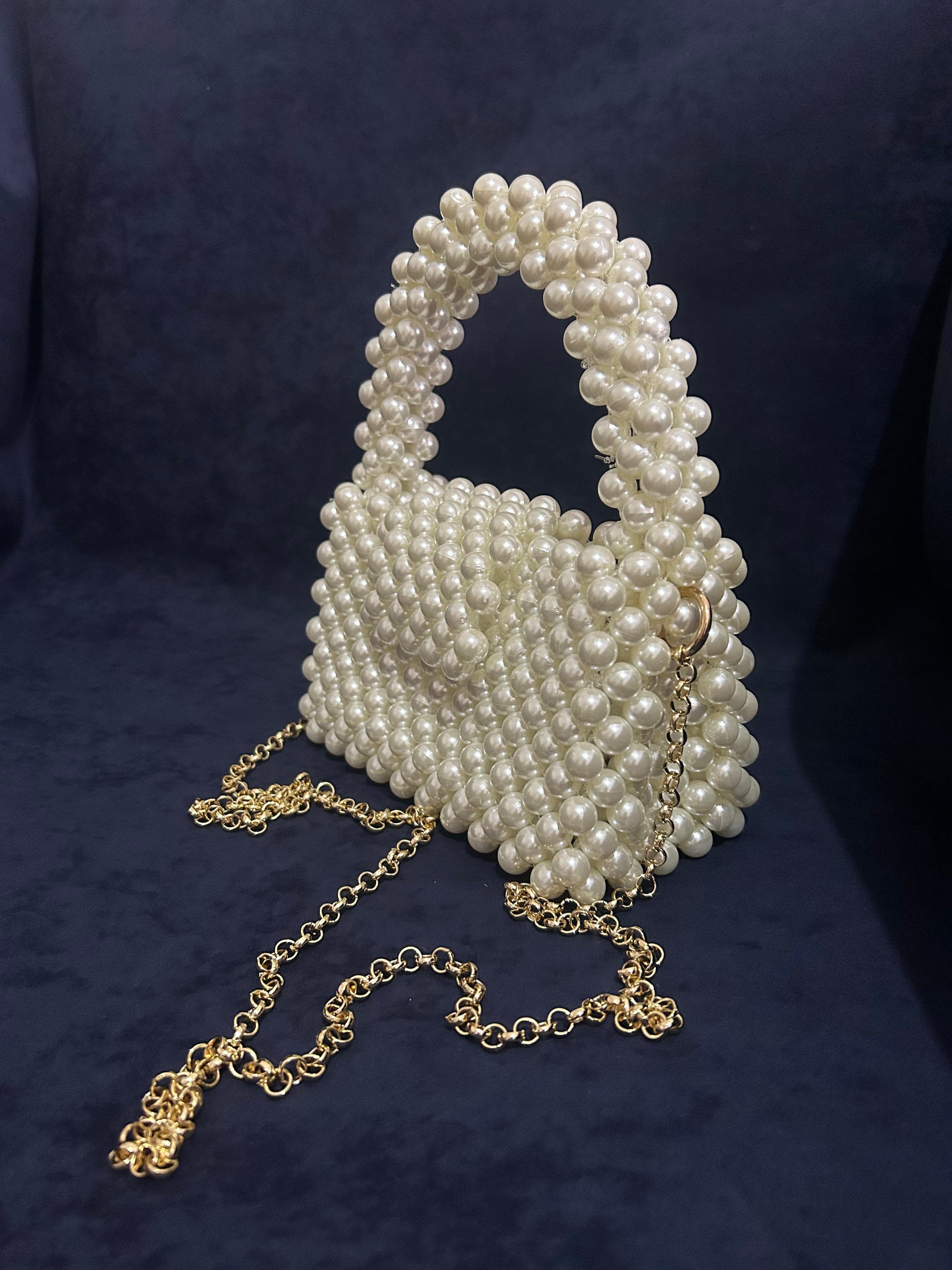 Pearl Beaded Bag Pearl Clutch Bag Evening Bag Handmade - Etsy