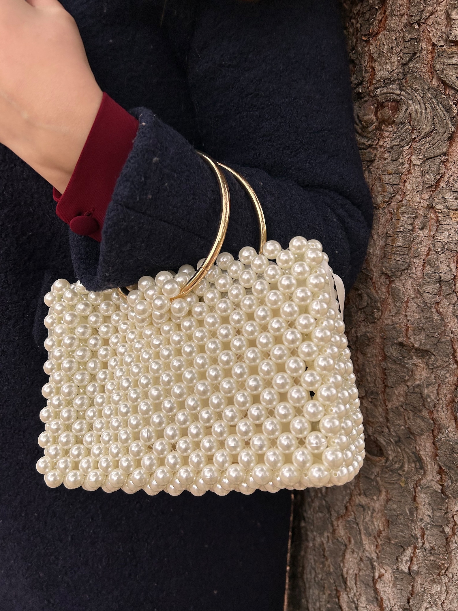 Pearl Beaded Bag, Pearl Clutch Bag, Evening Bag, Handmade Pearl Clutch ...